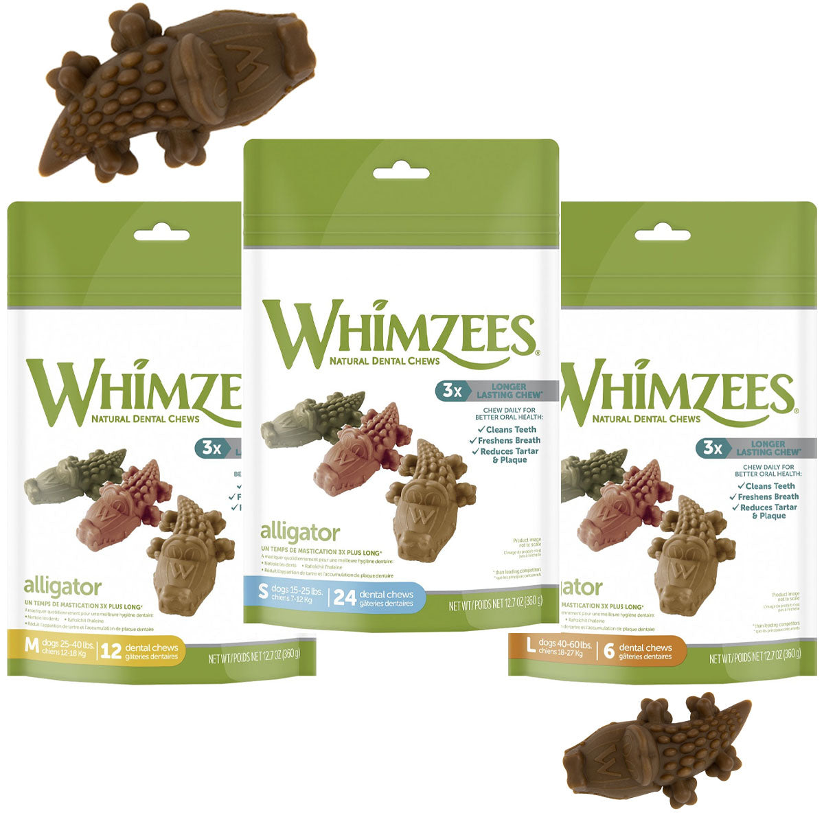 Whimzees Alligators Bulk Boxes & Packs – Exotic Wings & Pet Things Inc