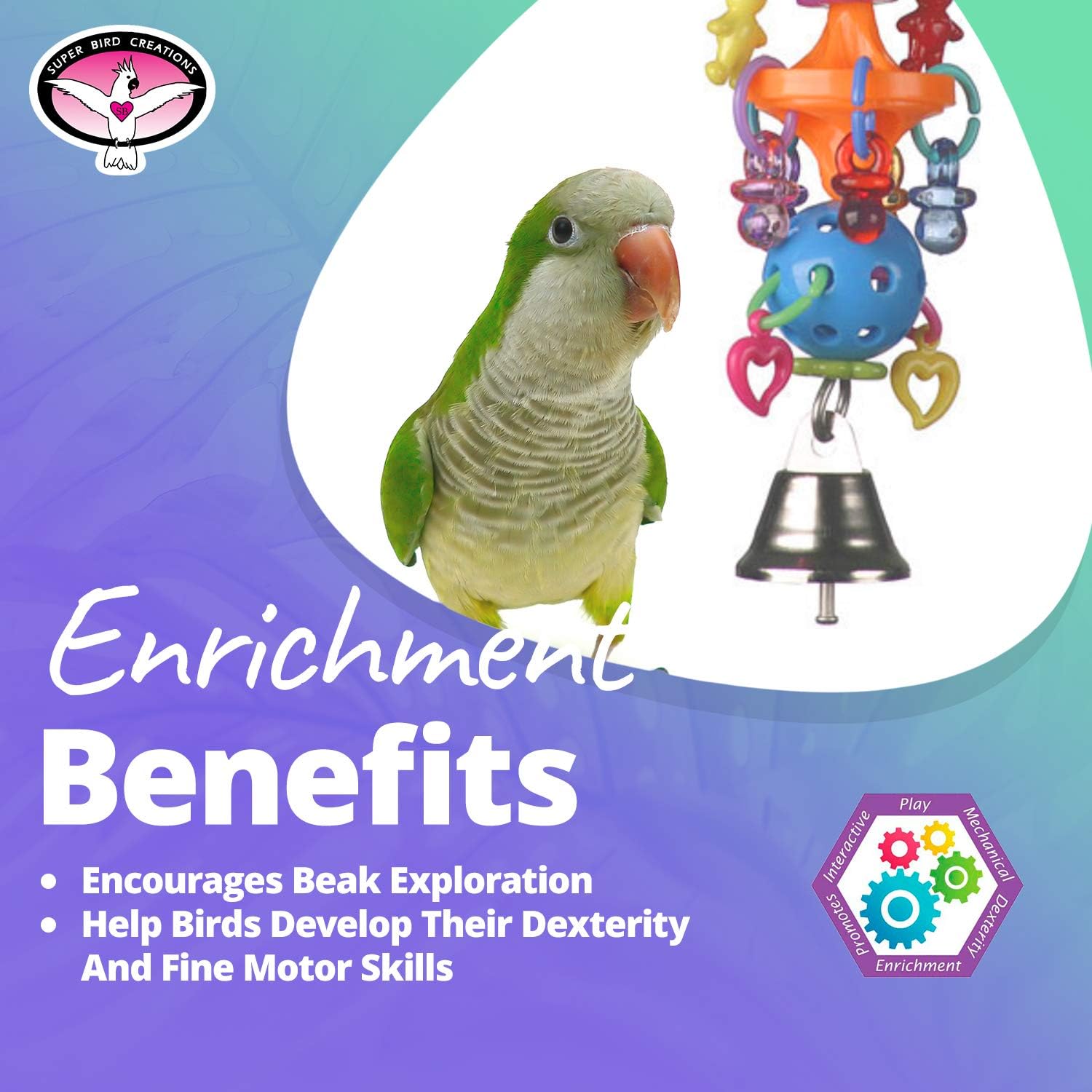 Super Bird Creations Binky Bop Bird Enrichment Toy - SB1083 – Exotic ...