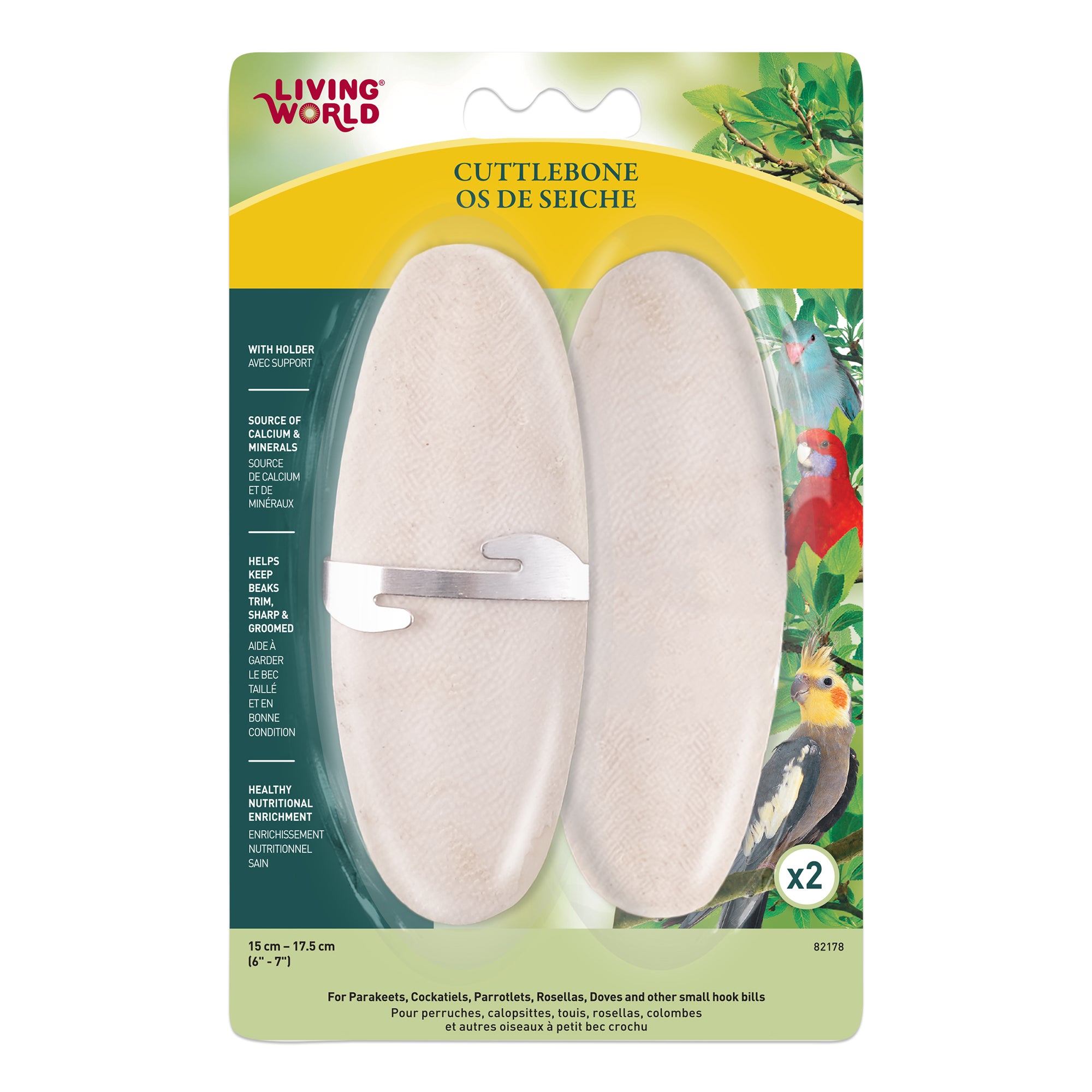 Living World Large Cuttlebone with Holder - 2 Pack – Exotic Wings and ...