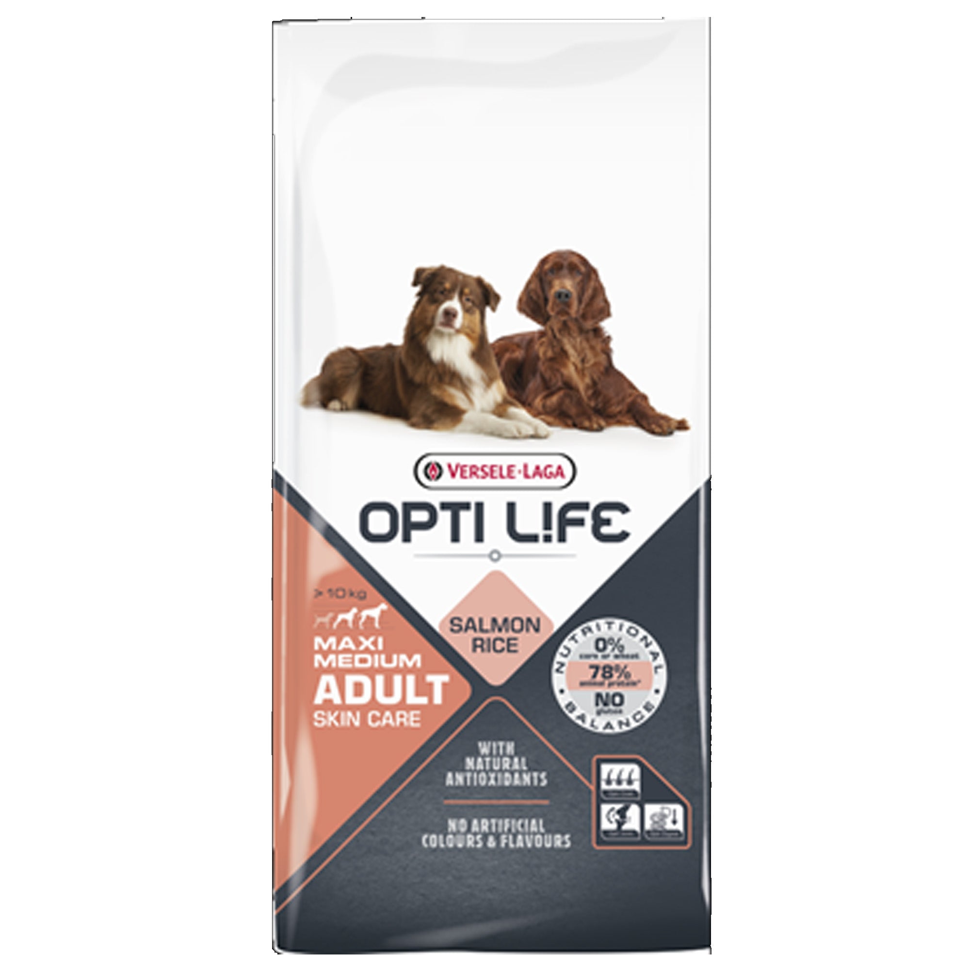 Opti Life Adult Medium & Maxi Skin Care Food - Salmon & Rice 12.5 kg ...