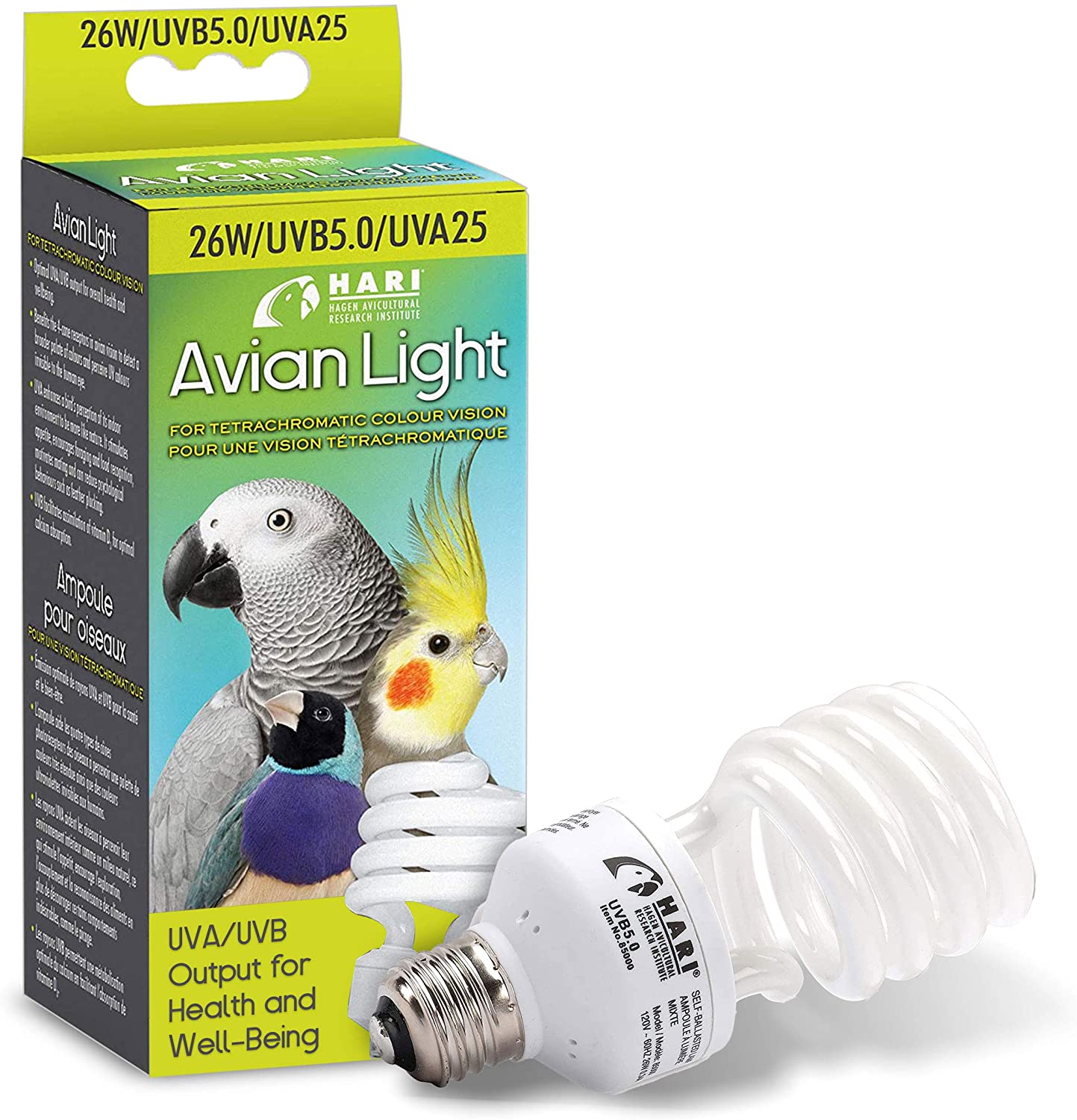 HARI Compact Fluorescent Avian Light UVA/UVB - 26 W Good for All Birds ...