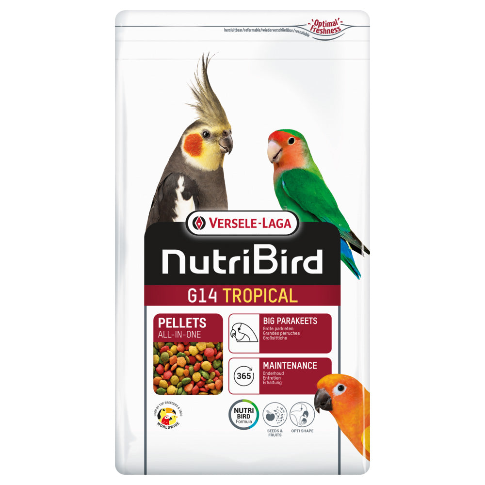 NutriBird G14 Tropical Large Parakeet Coloured Maintenance Pellet ...