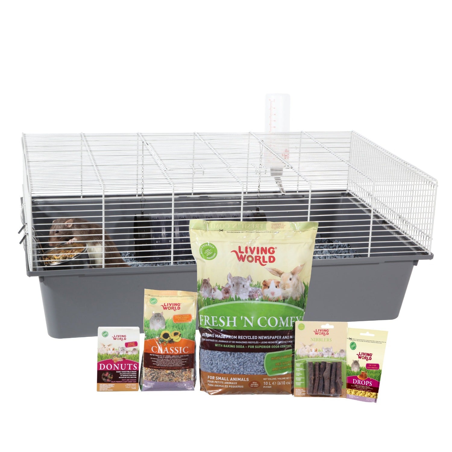 Living World Rat/Degu/Hedgehog Starter Kit Cage – Exotic Wings & Pet ...