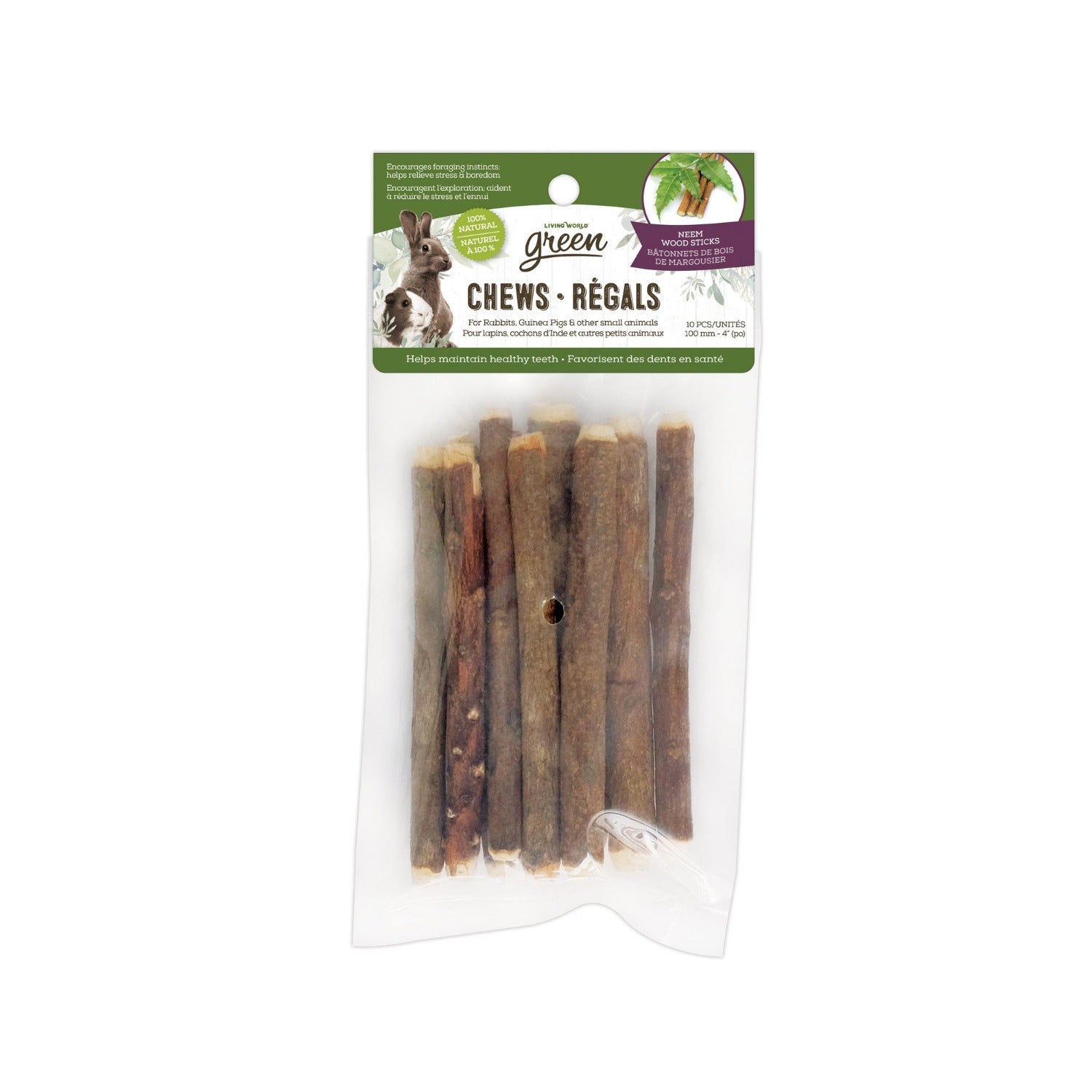Living World Small Pet Chews - Neem Wood Sticks - 10 pieces – Exotic ...